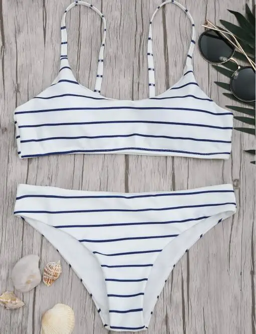 2018 Bikini Stipe Simple Style Women Sexy Bikinis Mujer Brasileno With ...