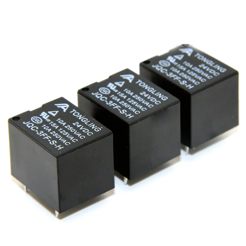 Micro relay 10a 24v JQC-3FF-S-H Normally open mini relays 4pin 20pcs