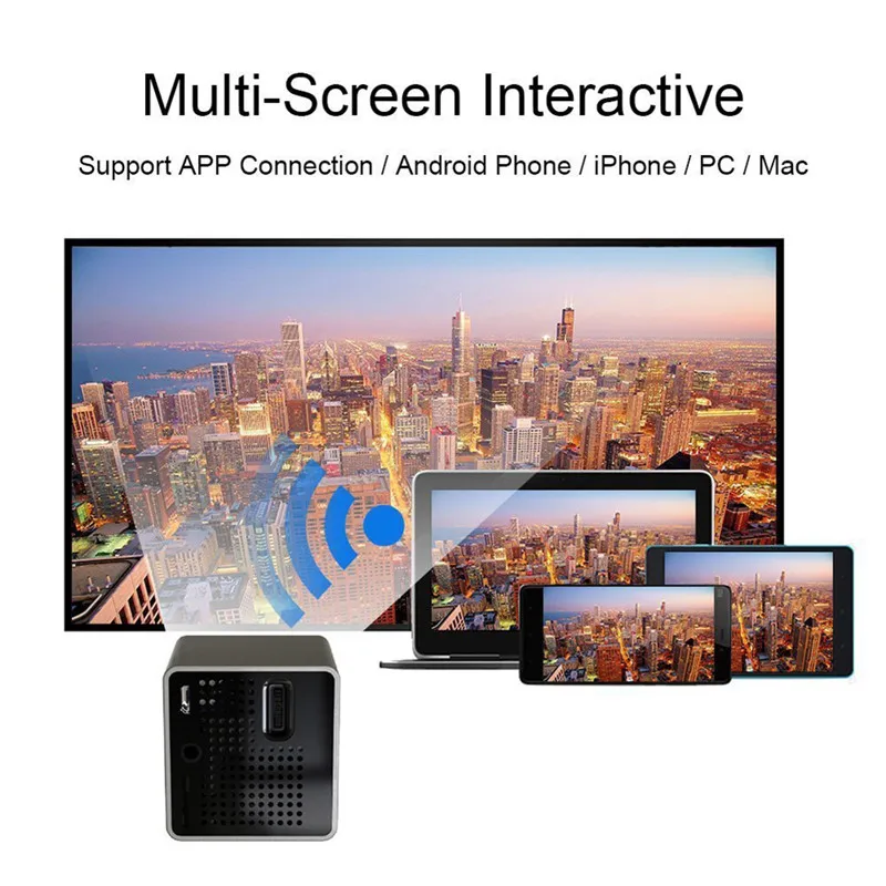 Мини-проектор wifi беспроводной мобильный проектор Поддержка Miracast ...