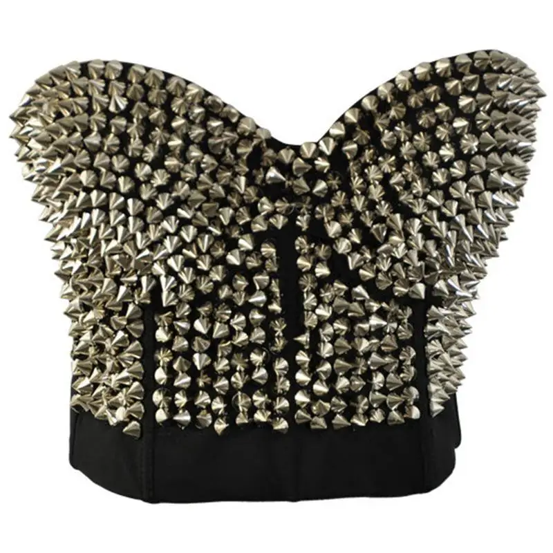 Steampunk Belly Dance Wear All over Silver Spike Rivet Studded ...