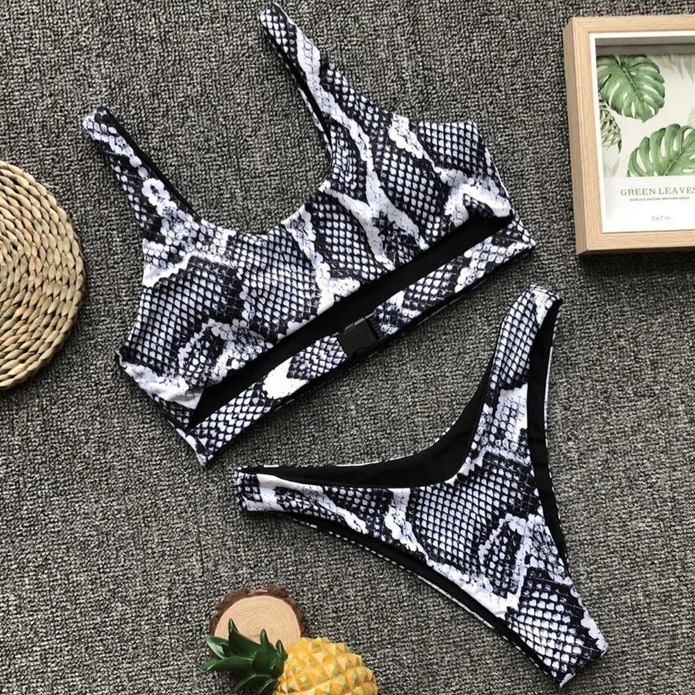 Sexy Leopard Swimsuit High Waist Bikini 2019 Women Thong Buckle