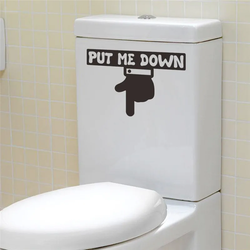 Decorative PUT ME DOWN wall stickers Bathroom Toilet Seat Sign Push ...