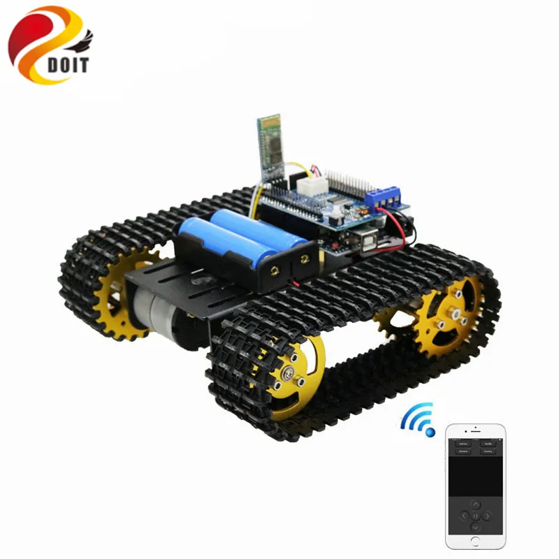 T101 Bluetooth/Mango/WiFi RC Control Robot tanque chasis Kit de coche ...