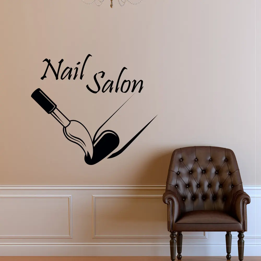 Nail Salon Vinyl Wall Decal Manicure Nail Polish Fashion Woman Girls ...