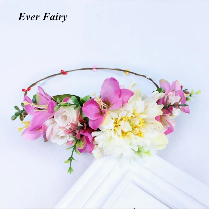 Women peony flower Forehead Hair Wedding Floral Garlands With Girls ...