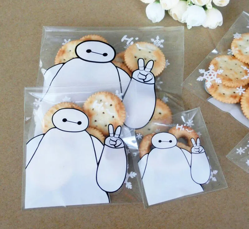 100 Pack Cute White Carton Packaging Bags,Self adhesive Baking Plastic ...