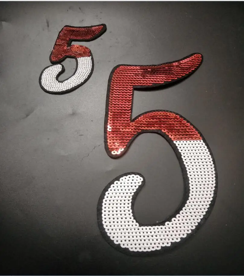 Number 5 sequins patch vintage embroidered applique fashion clothing ...