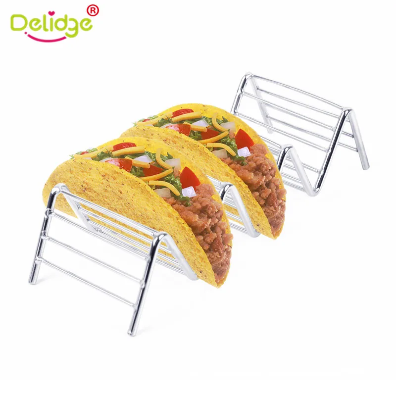 Delidge 1 pc Taco Holder Stainless Steel Wave Shaped Mexican Tacos Rack ...