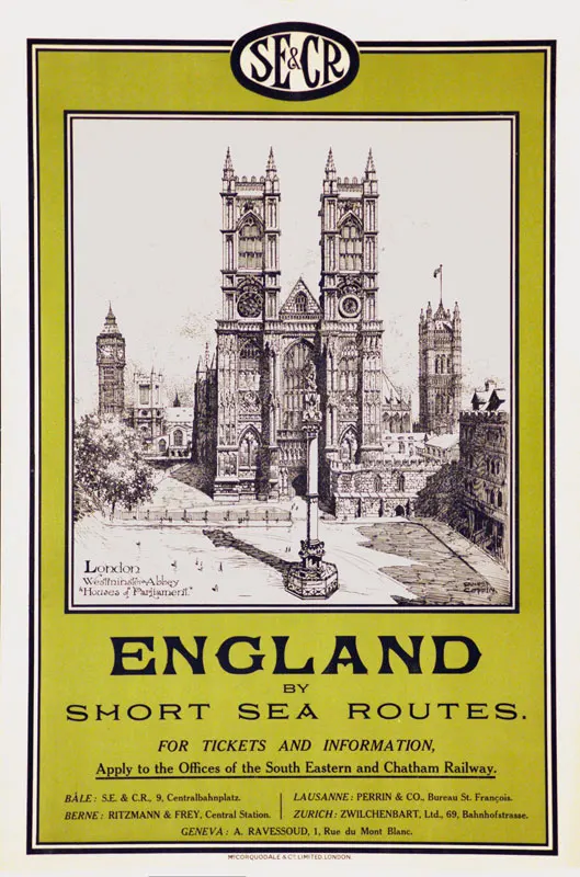 British England Travel Posters England 1920 Classic Wall Sticker Canvas ...