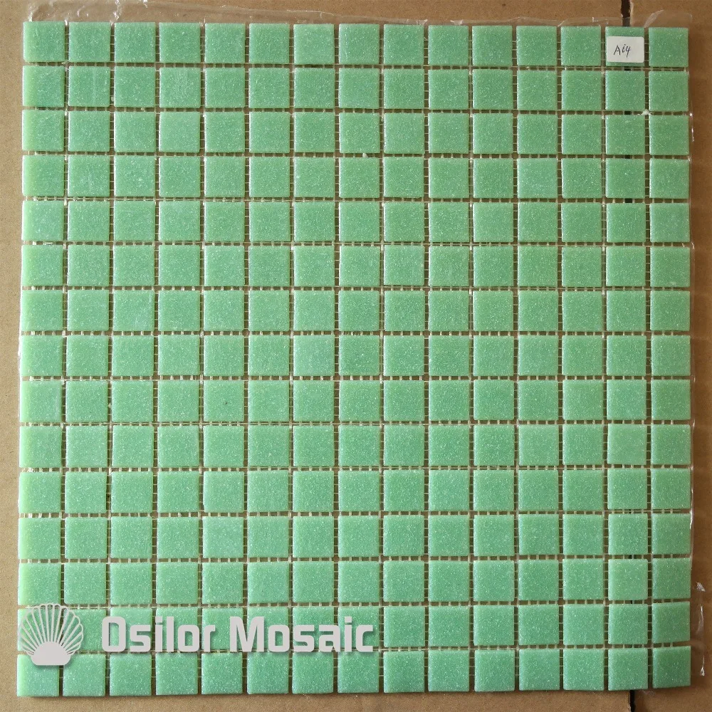 Azulejo de mosaico de vidrio verde claro para decoración de baño y ...