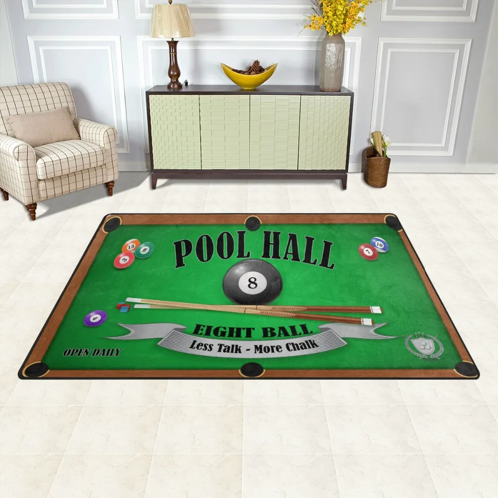 Billiard Poster Pool Hall Eight Ball Area Rug Carpet Non-slip Floor Mat ...