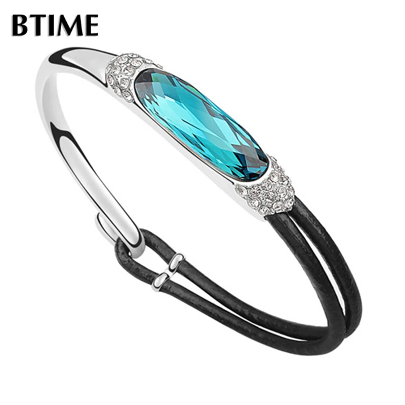 Btime Hot Trendy 8 Color Crystals Bangles For Women Plated Fashion ...