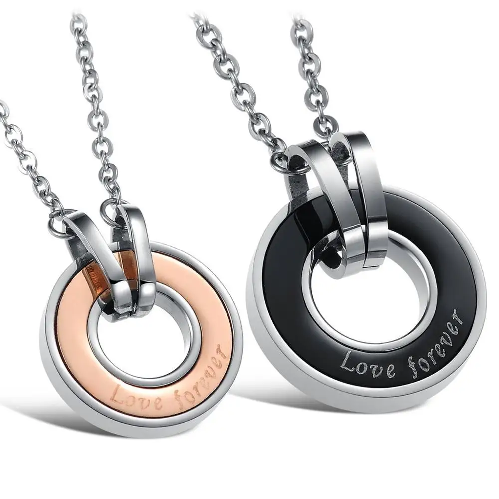 Stainless steel love forever couple necklace for lover|necklace for ...
