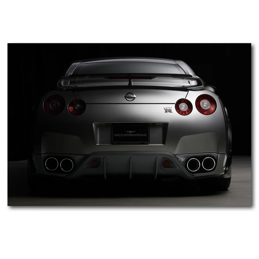 Nissan Gt R R35 Supercar Back View Wall Art Posters And Prints Canvas ...