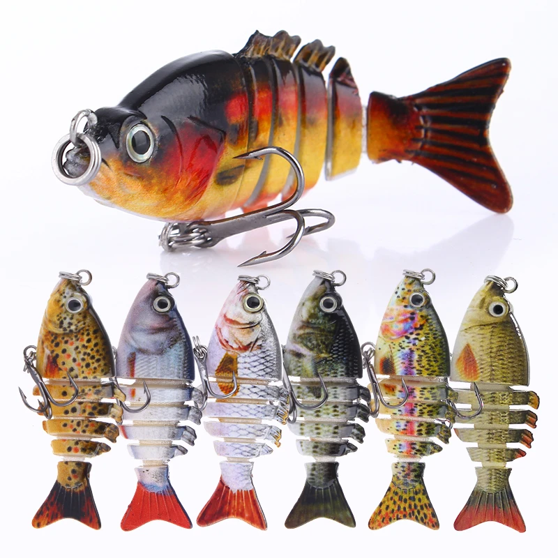 2" Mini Multi Jointed Swimbait Fishing Lure 6 Segments Flexible Fish ...