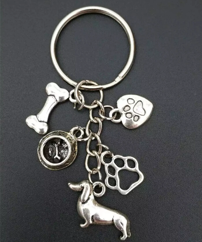 Dog Paw Print Alloy Key Chain