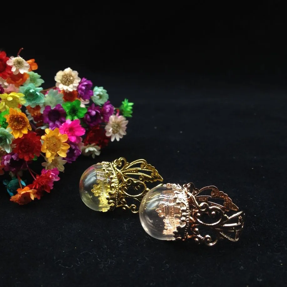 5sets/lot 15mmfahion Glass Half Ball 15mm Lace Base Resizable Wedding ...