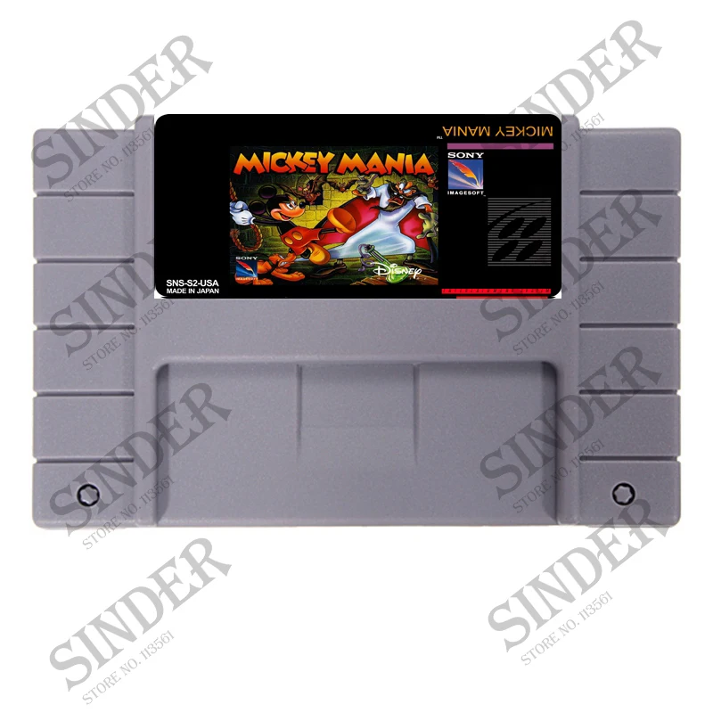 MickeyMania USA Version 16 bit Big Gray Game Card-in Memory Cards from ...