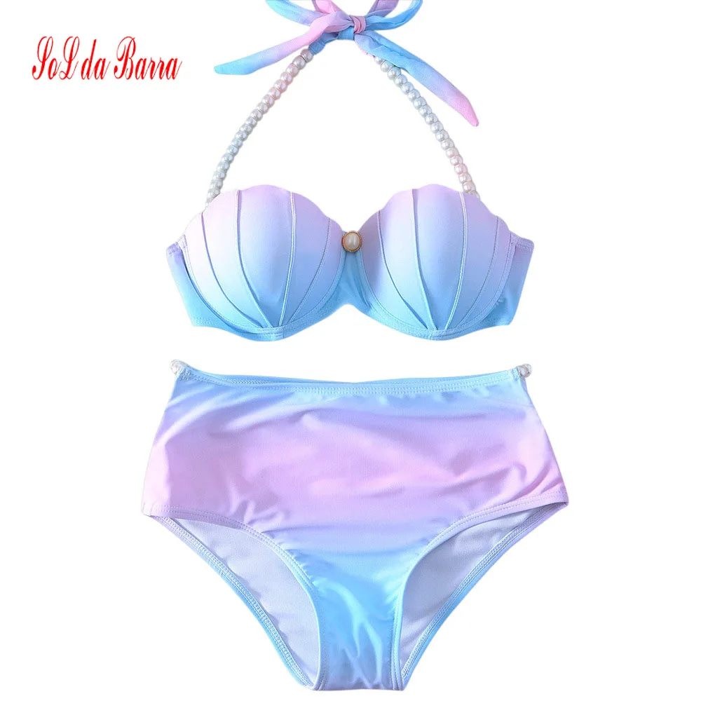 2019 Sexy Classic Shell Bra Swimwear Women Bikini Padded Swimsuit Retro ...
