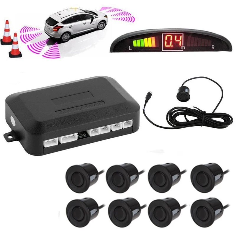 LED car parking sensor 8 sensor suite display 22mm 12V universal ...