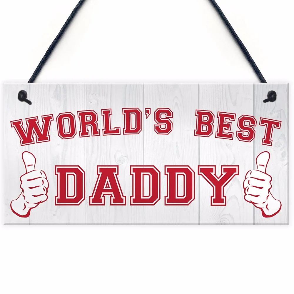 Meijiafei World's Best Daddy Hanging Plaque Sign Fathers Day Gift Cute ...