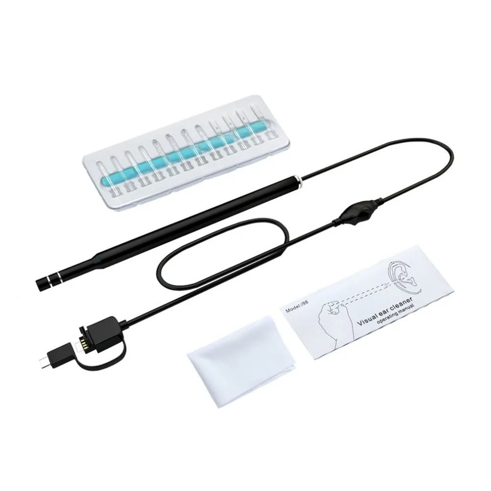 6 Leds Hd Visual Ear Canal Cleaning Tool Ear Pick 03 Mp Camera Scope Earwax Removal Inspection