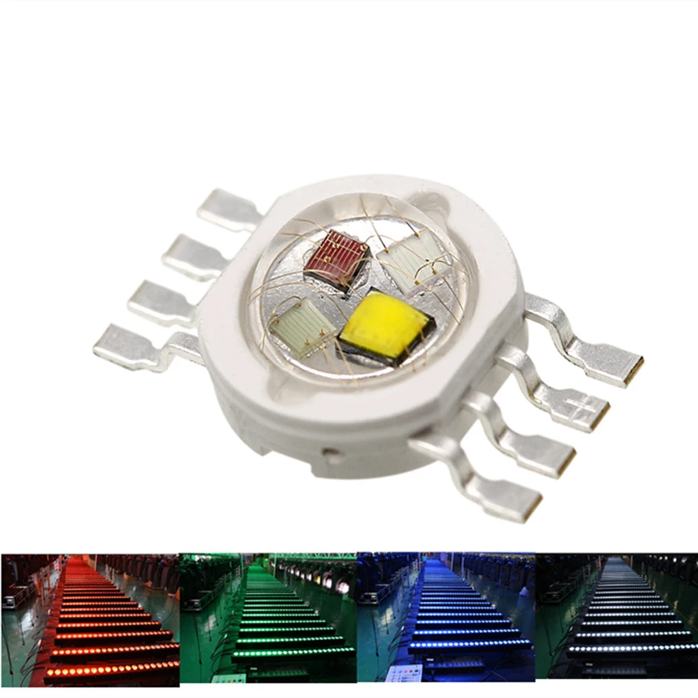 10-100PCS RGBW LED Diode 8pins High Power LED Chip 4W Colorful four ...