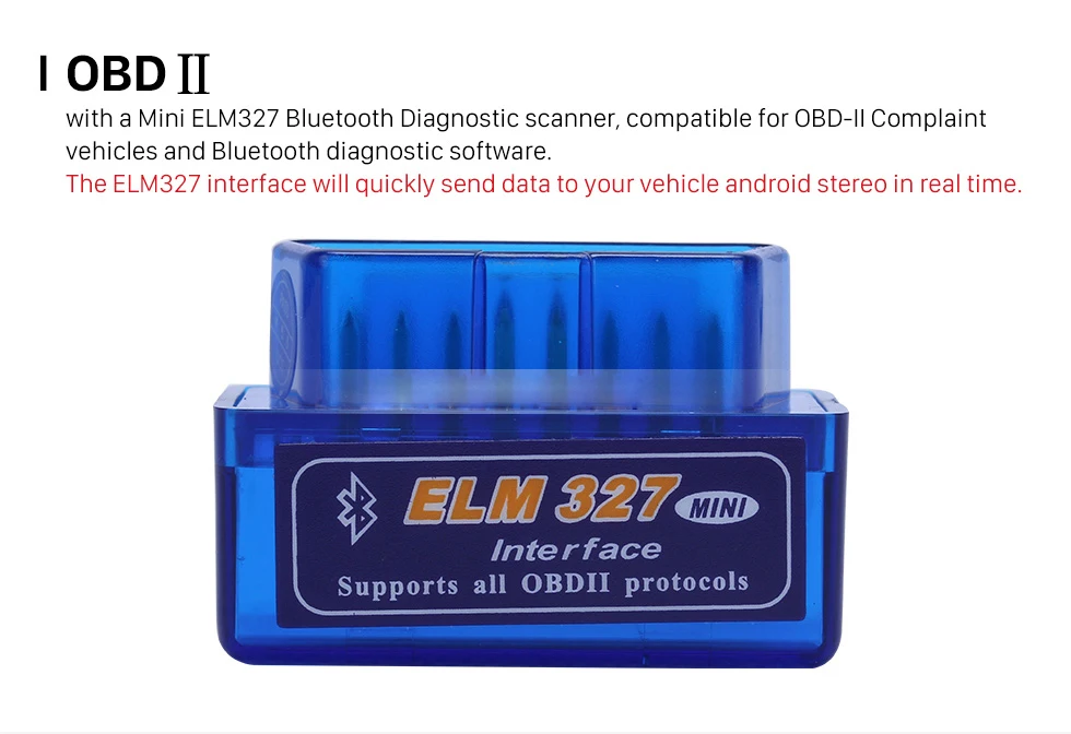 Mini Car Diagnostic Tool OBD II with Bluetooth Interface ELM327 V1.5 9 ...
