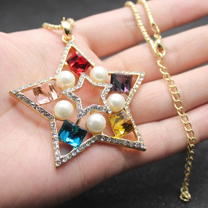2017New Fashion Design Trendy Style Woman Long Stars Pendant Necklaces ...