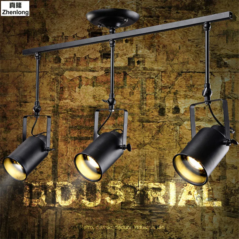 Retro Industrial Loft LED Track Light Led Rail Lamp Leds Spotlights ...