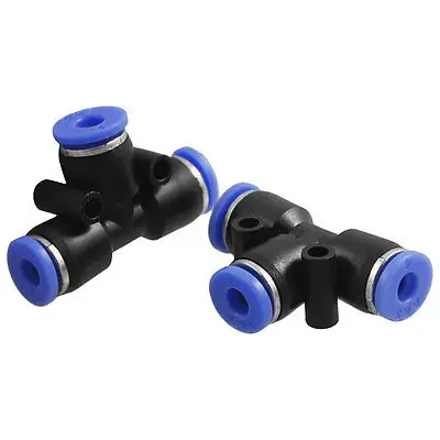 2 Pcs Pneumatic 4mm to 4mm One Touch End T Connector 3 Way Quick ...