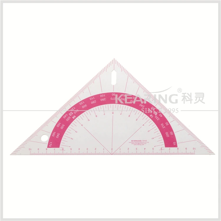 12 pcs/lot Kearing Flexible Plastic Triangle Protractor Quilt Ruler ...