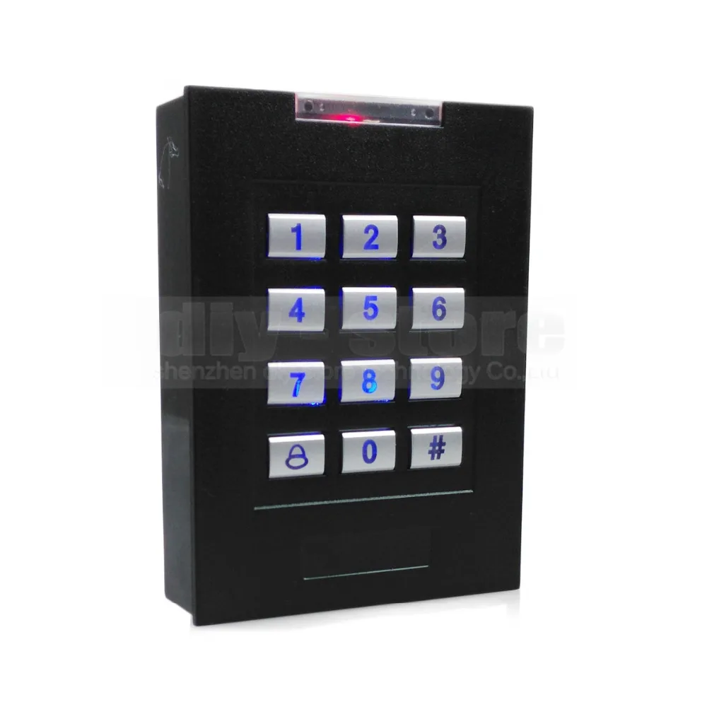 DIYSECUR Black ID Card Reader Keypad 125KHz RFID Access Controller ...