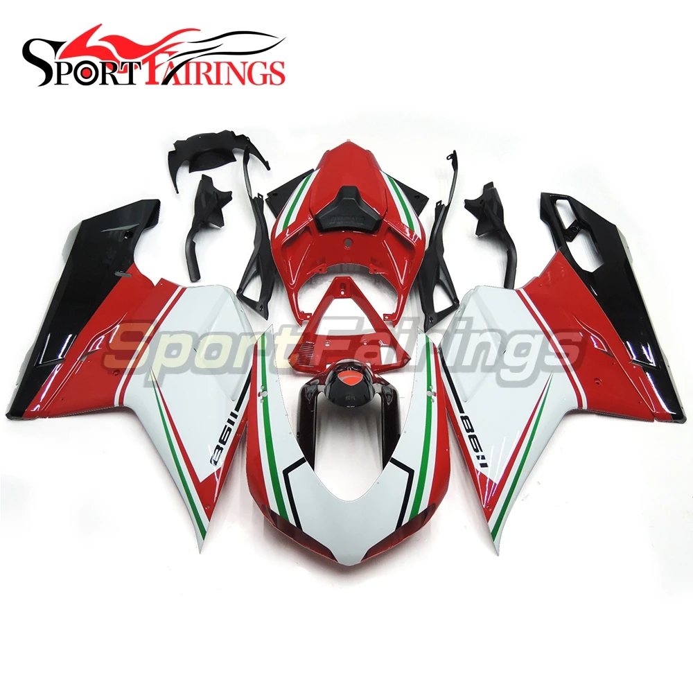 Kit de carenado de plástico ABS para motocicleta, carenado de inyección en rojo, blanco y negro ...