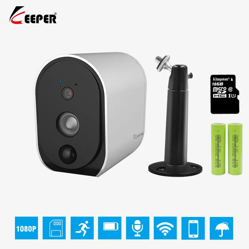 H.265 Wire Free Rechargeable Wireless Battery IP Camera 1080P HD Indoor ...