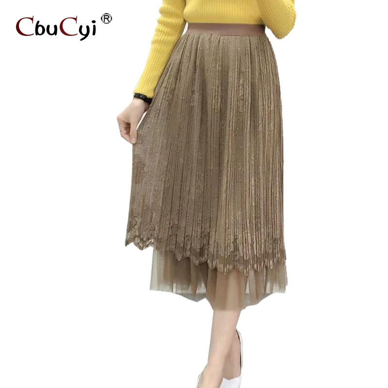 Tule rokken vrouwen lace up geplooide hoge taille kantoor lange ...