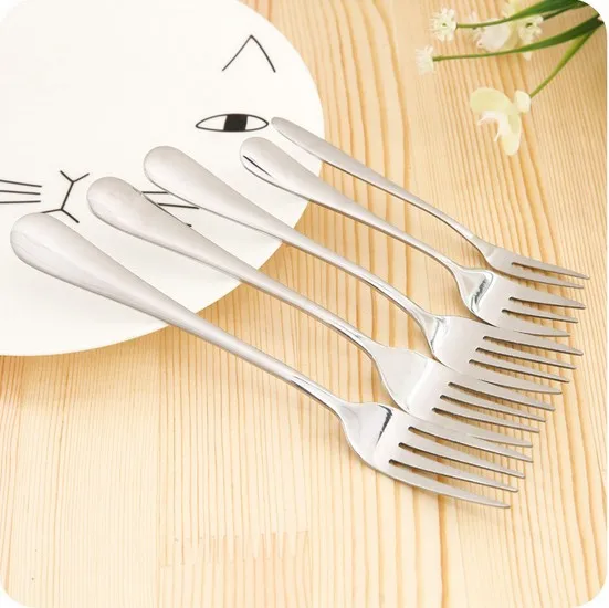 신제품 절묘한 스테인레스 스틸 디저트 포크 1 개 주방 간식 케이크 과일 샐러드 도구 포크 Lf 098dessert Fork
