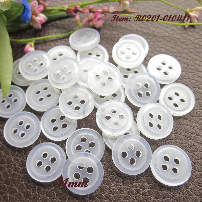 980pcs-10mm-11mm-4-holes-Translucent-White-Thin-edge-Resin-Shirt ...