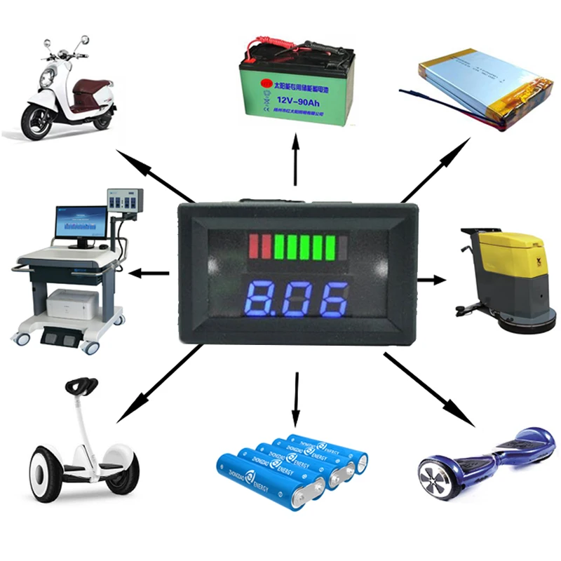 12V/24V Lead-Acid Battery Voltmeter Digital Display Meter Accurate ...
