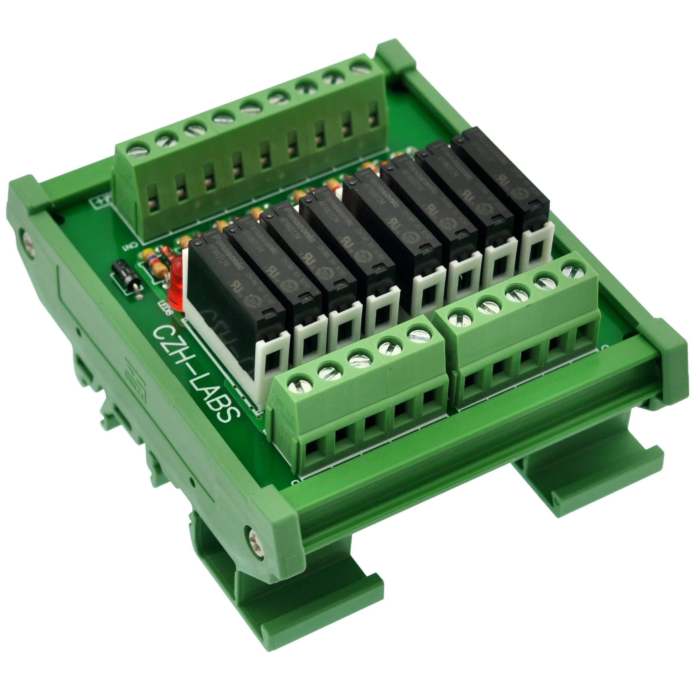 Slim Din Rail Mount Dc24v Sink/npn 8 Spst-no 5a Power Relay Module ...