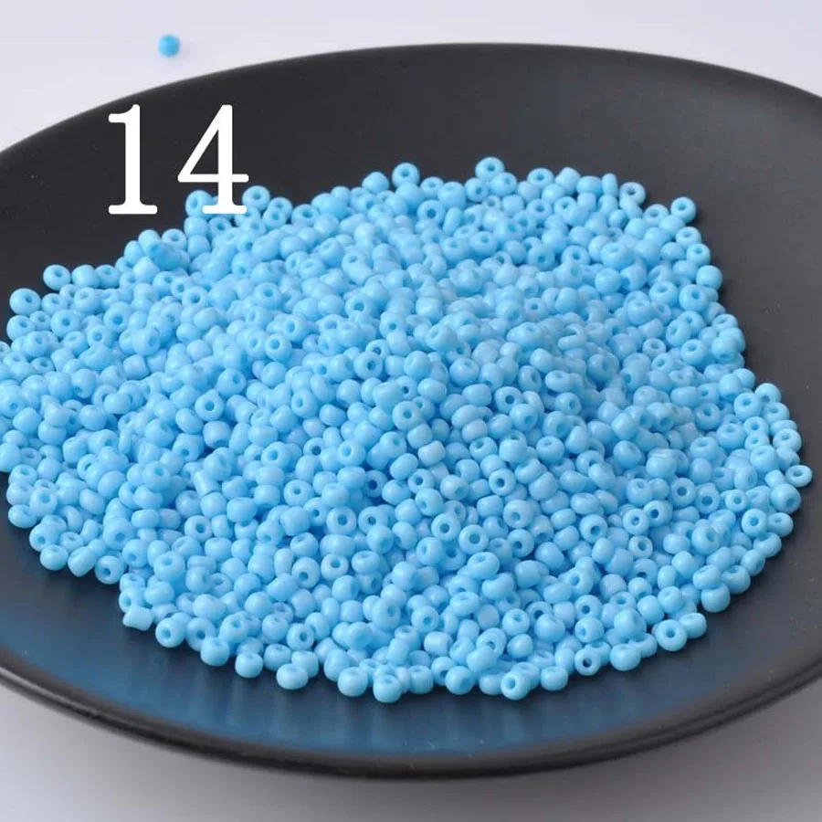 16g 1000pcs 2mm 12/0 Light Blue Color Opaque Round Loose Spacer Beads ...