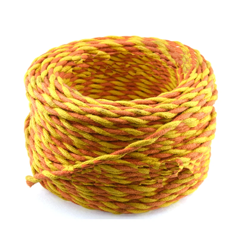 2X0.75 Colorful Vintage Rope Textile Wire Twisted Cable Braided ...