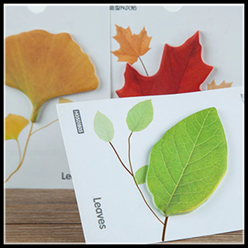 new arrival 20 sheet Creative leaves post it lovely high quality self ...