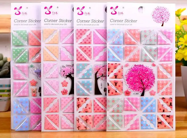40 pcs Jelly Color Corner Stickers Photo Corner Stickers for DIY Photo ...