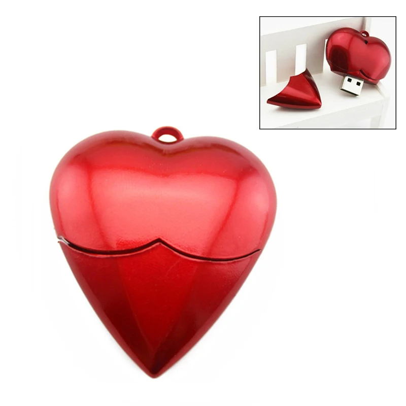 USB Flash Drive Red Heart Pen Drive Memory Stick 4GB u disk 8GB 16GB ...