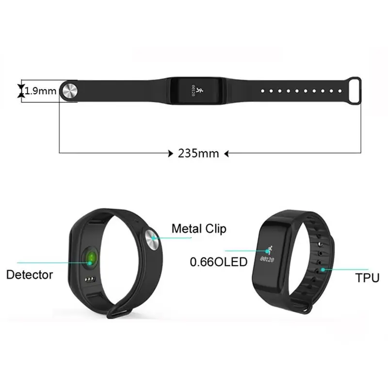 Free shipping Smart Bracelets F1 Blood Pressure Monitor Fitness ...