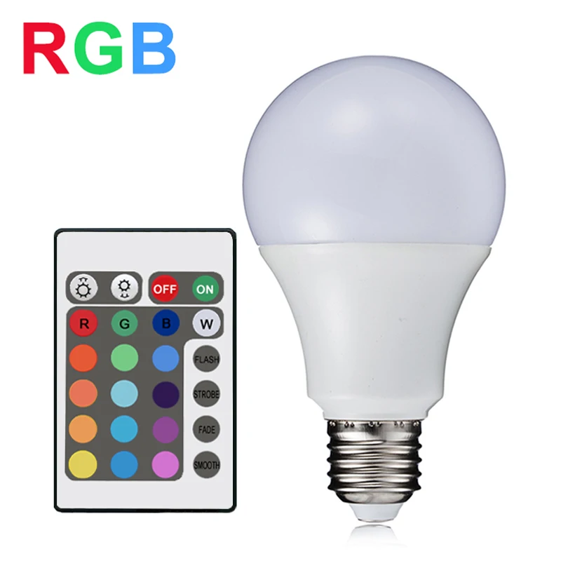 RGB LED Light 5W E27 LED RGB Lamp Bombillas LED Bulb SMD5050 110V 220V ...