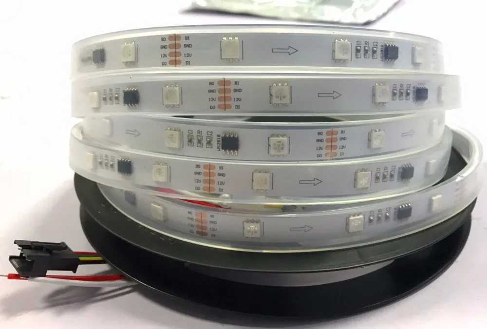 5m-rool-WS2818-30LEDs-m-10pixels-m-DC12V-RGB-full-color-led-pixel-strip ...
