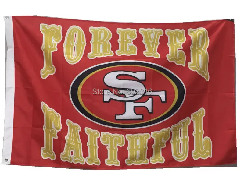 San Francisco 49ers Gold Faithpul Banner Flag 3ft x 5ft Sport Club Fan ...