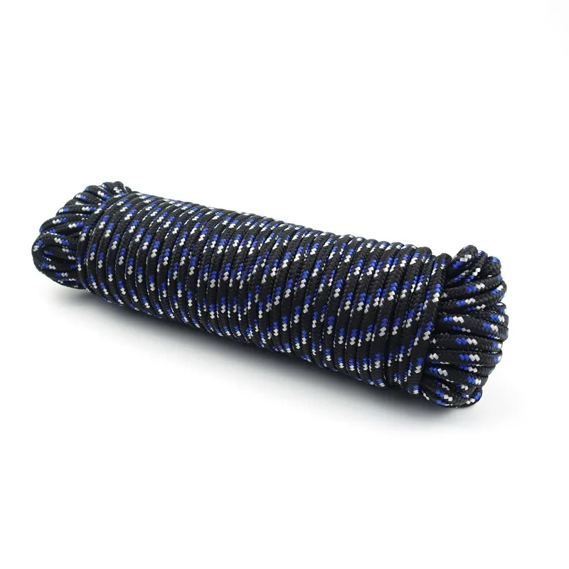 6mm x 30m Braided Polypropylene Black Rope Boat Rope Sailing Camping ...